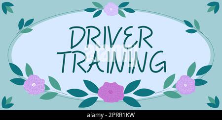 Text caption presenting Driver Trainingprepares a new driver to obtain ...