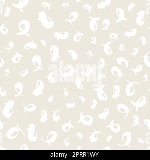 Seamless pattern with hand drawn loops. Hand painted with ink brush ...