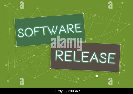 Text showing inspiration Software Releasesum of stages of development ...