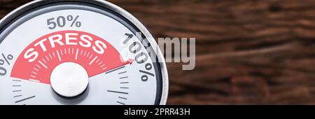 High Stress Meter Percentage Alarm. Pressure Rate Stock Photo - Alamy