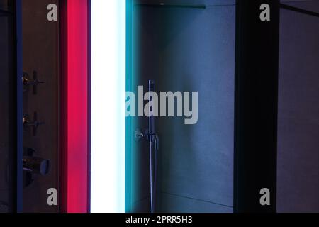 Modern shower with Infrared spectrum, UV light and flowing water Stock ...