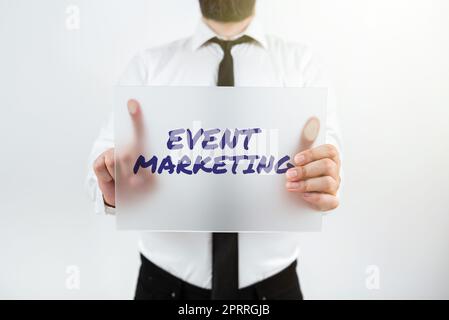 Writing displaying text Event Marketingdescribes process of developing ...
