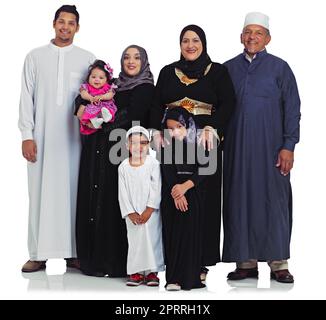 Family ties. Studio portrait of a multi generational muslim family ...