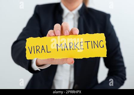Text showing inspiration Viral Marketingwhereby consumer encouraged ...