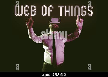 Conceptual display Web Of Things. Conceptual photo Internet technology ...