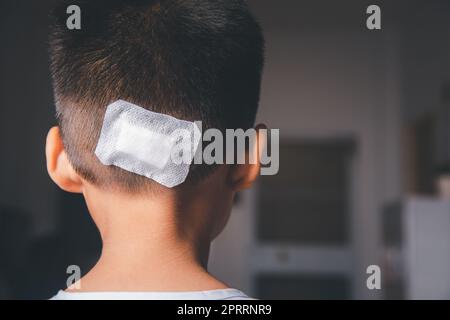 The lacerated suture wound of kid back head which suture with trauma ...