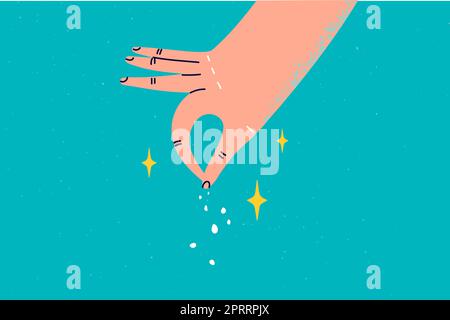 Illustration of a Hand Adding a Pinch of Salt to a Pot of Stew. Pinch ...