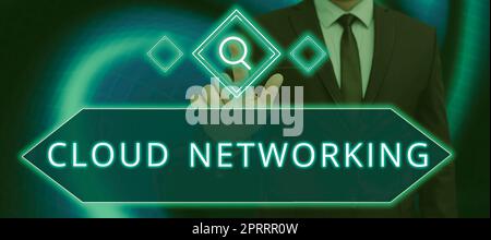 Word writing text Cloud Networking. Business photo showcasing is term ...