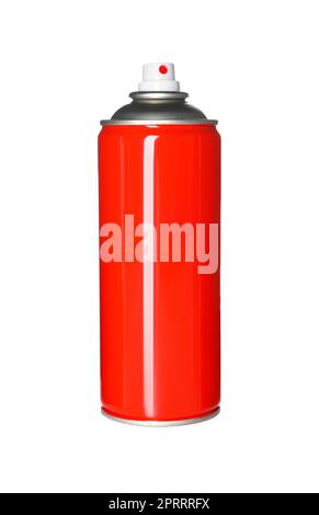 One red spray paint can isolated on white Stock Photo - Alamy