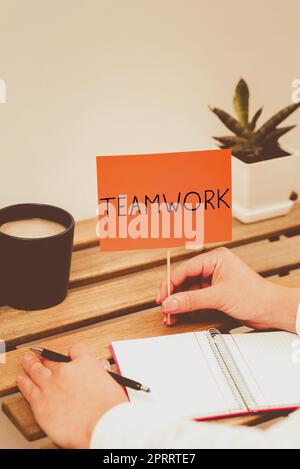 Inspiration showing sign Teamwork, Business concept Group of showing ...