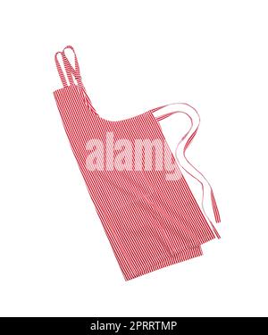 Red striped kitchen apron isolated on white Stock Photo - Alamy