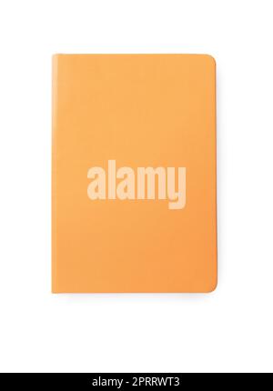 orange notebook isolated on white background Stock Photo - Alamy