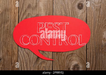 Text showing inspiration Pest Control. Conceptual photo Killing ...