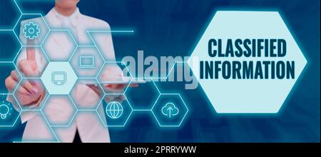 Text sign showing Classified Information. Business photo showcasing ...