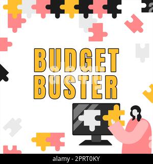 Text sign showing Budget Buster. Word Written on Carefree Spending ...