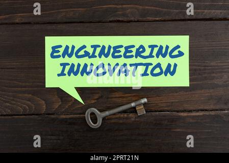 Sign displaying Engineering Innovation. Business concept Process ...