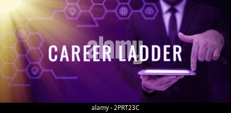 Inspiration showing sign Career Ladder, Word Written on Job Promotion ...