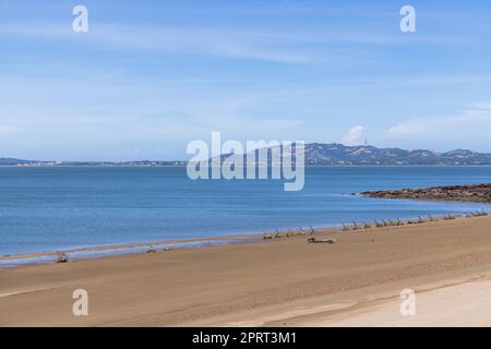Taiwan Kinmen sand beach with anti landing spikes Stock Photo - Alamy