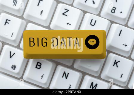 Writing displaying text Big Data Solution. Business idea Extracting ...