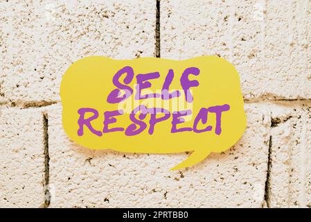 Writing displaying text Self Respect. Concept meaning Pride and ...