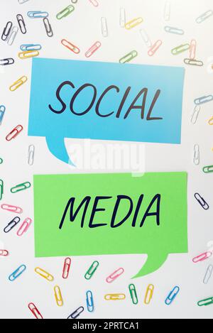 Writing displaying text Social Media. Concept meaning Online ...