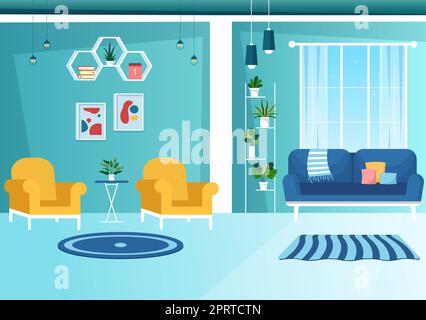 Home Decor Template Hand Drawn Cartoon Illustration The set of ...