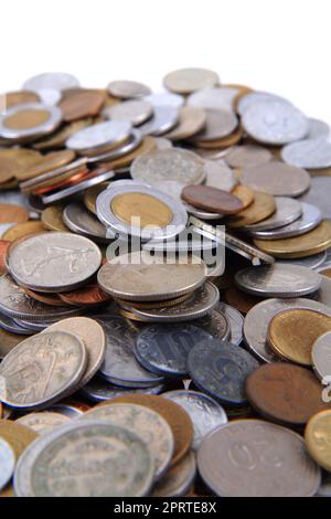 old european coins texture as nice background Stock Photo - Alamy