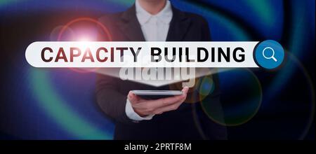 Text showing inspiration Capacity BuildingStrengthen the abilities of ...