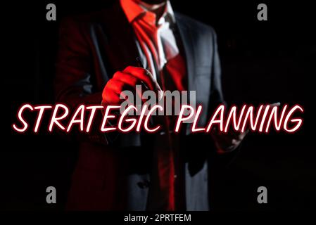 Text caption presenting Strategic PlanningOrganizational Management ...