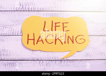 Handwriting text Life Hacking. Word for Simple and clever techniques in ...