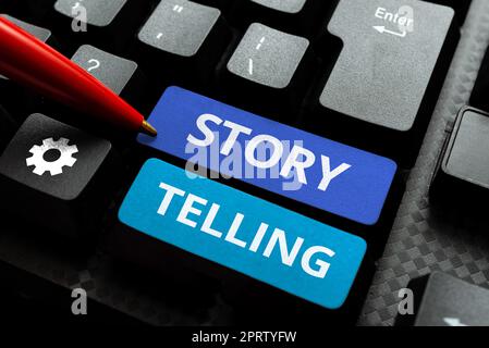 Sign displaying Storytelling, Word for social and cultural Activity ...