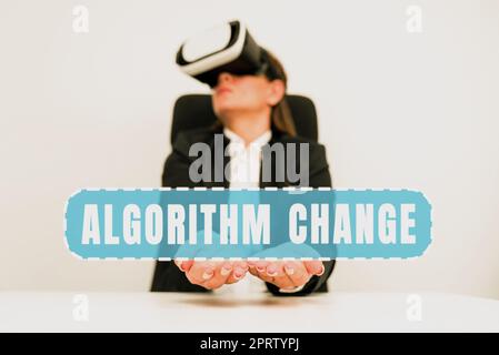 Writing displaying text Algorithm Change. Conceptual photo change in procedure designed to ...