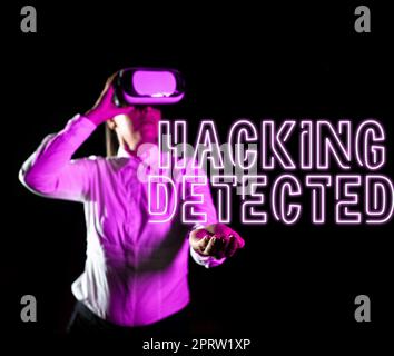 Text showing inspiration Hacking Detected. Internet Concept activities ...