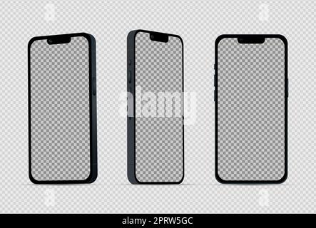 Realistic mocap without background black mobile phone - Vector ...
