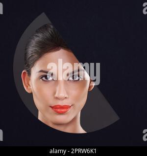 Beauty comes in all shapes and sizes. a beautiful young woman through a ...