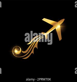 Golden Plane Travel Tourism Logo Sign Stock Vector Image & Art - Alamy