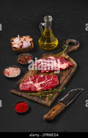 Raw fresh beef spider steak Stock Photo - Alamy