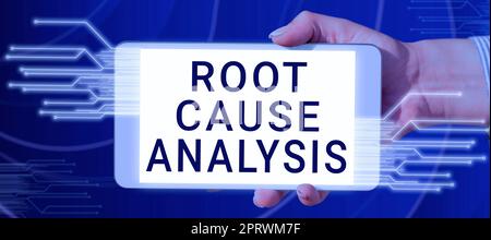 Sign displaying Root Cause Analysis. Concept meaning Method of Problem Solving Identify Fault or ...