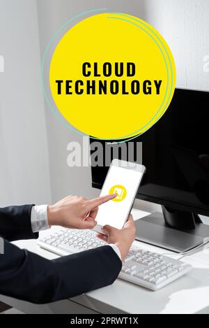 Text sign showing Cloud Technologystoring and accessing data and ...