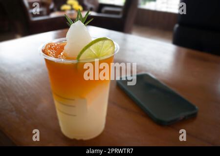 Yuzu orange lemonade frappe drink, stock photo Stock Photo - Alamy