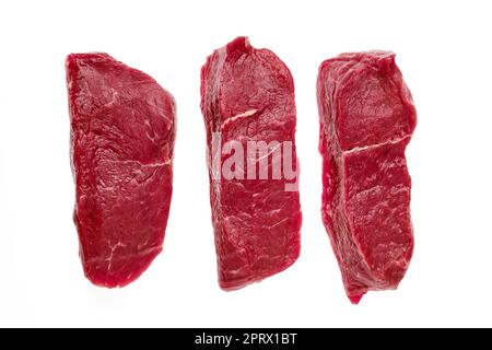 Top view of raw boneless strip steak loin ready for frying Stock Photo ...