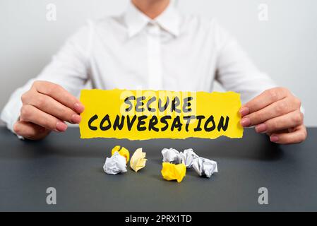 Conceptual display Secure Conversation. Conceptual photo Secured ...