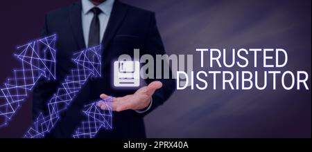 Conceptual caption Trusted Distributor. Business showcase Authorized ...