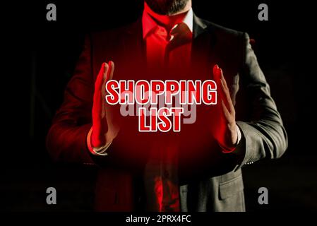 Handwriting text Shopping List. Business concept Discipline approach to ...
