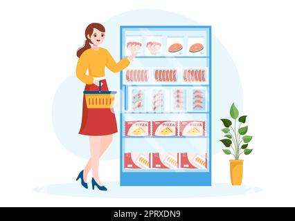Frozen Food Store with Products Vacuumed using Foil and Pouch Packaging ...