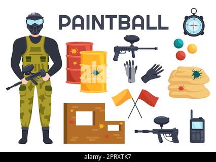People Playing Paintball of Fighter Player Shooting with Gun Shoot, Aim ...