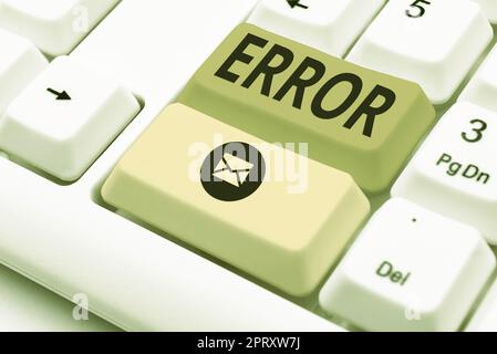 Conceptual display Error, Word Written on failure or in deviation from ...