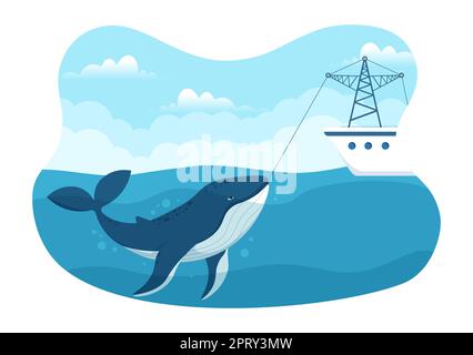 Whale Hunting with Whales Caught by Fisherman in the Middle of the Deep ...