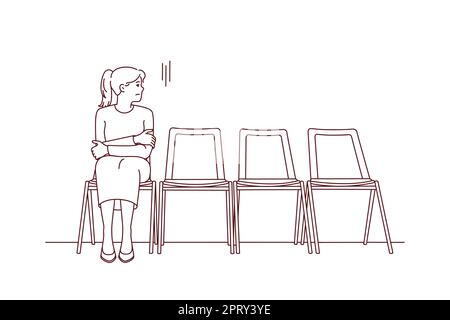 Young woman sit on chair in correct posture Stock Photo - Alamy