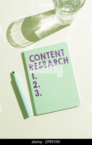 Hand writing sign Content Research. Internet Concept method for ...